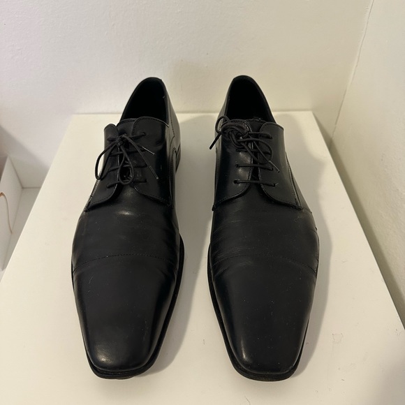 Hugo Boss | Shoes | Hugo Boss Black Leather Oxford Mens Cap Toe Dress ...